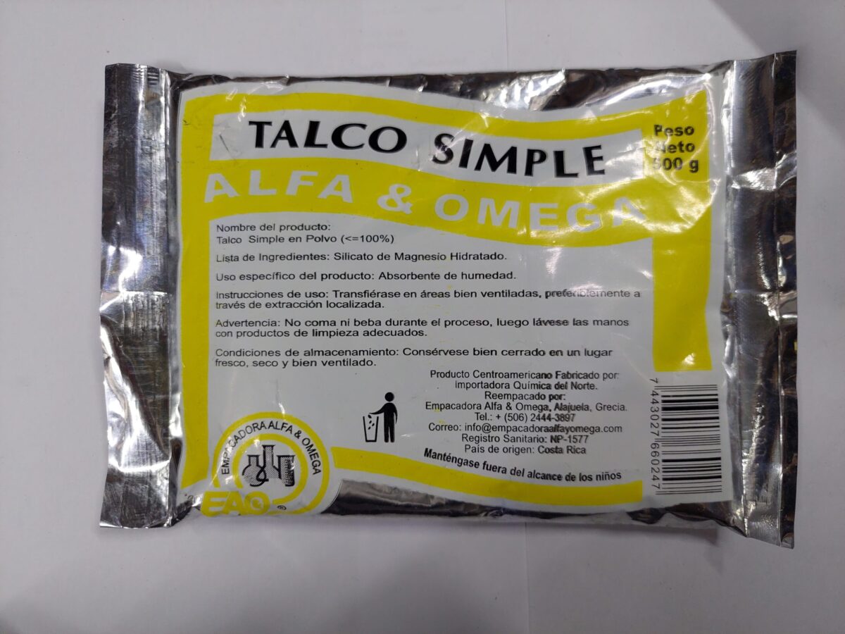 Talco Simple Paquete Individual de 500g - Inversiones Morro